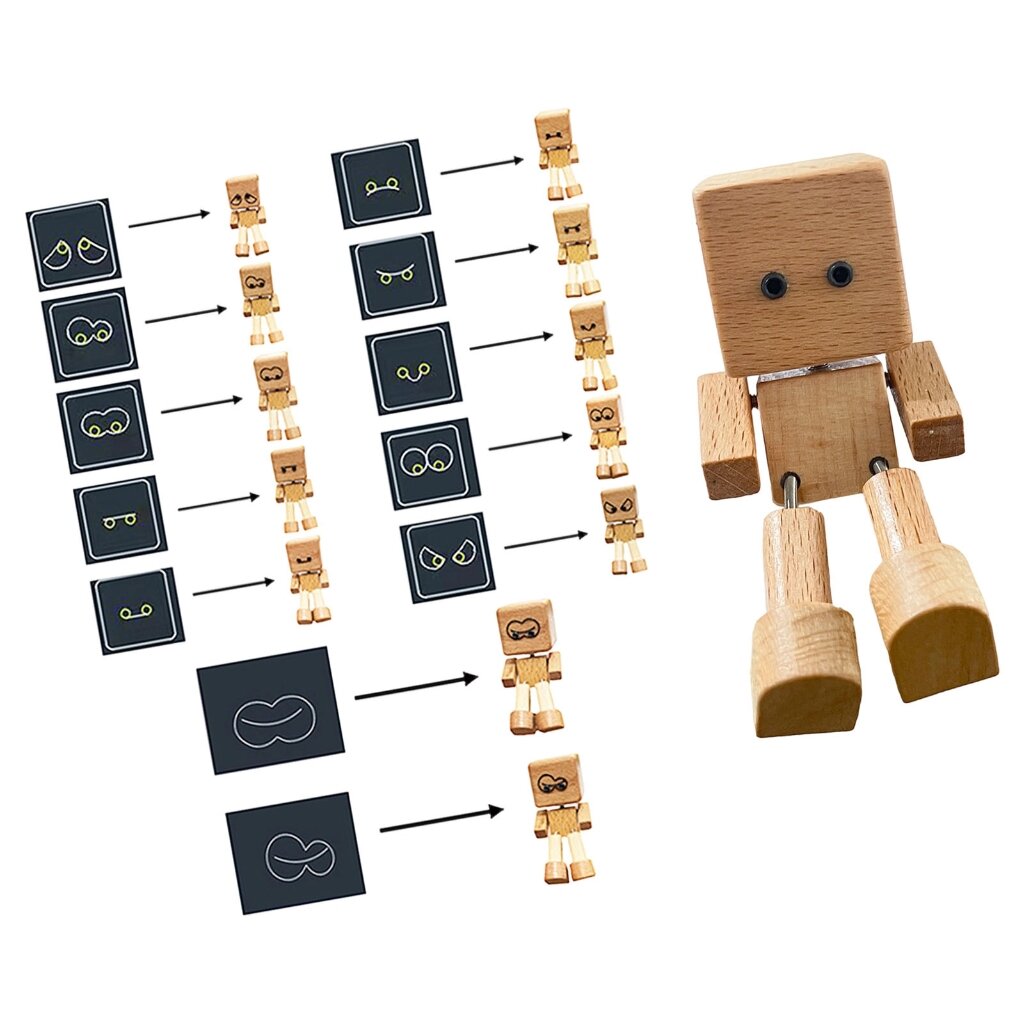 Деревянная кукла с качающимися ногами, фигурка деревянного человечка для декора автомобиля и рабочего стола