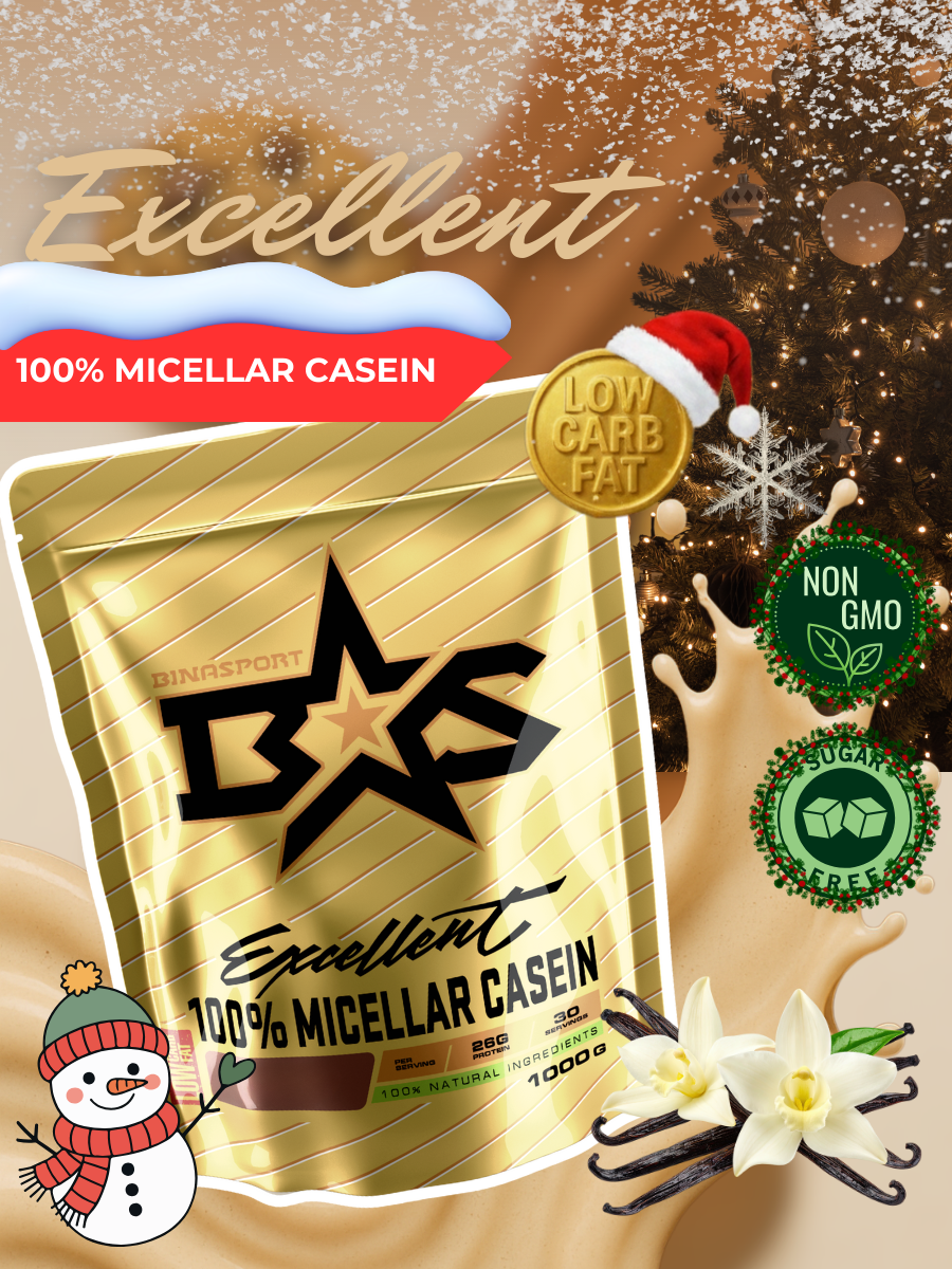 Мицеллярный казеин Binasport "100% Miccellar Casein" 1000 г со вкусом ванили