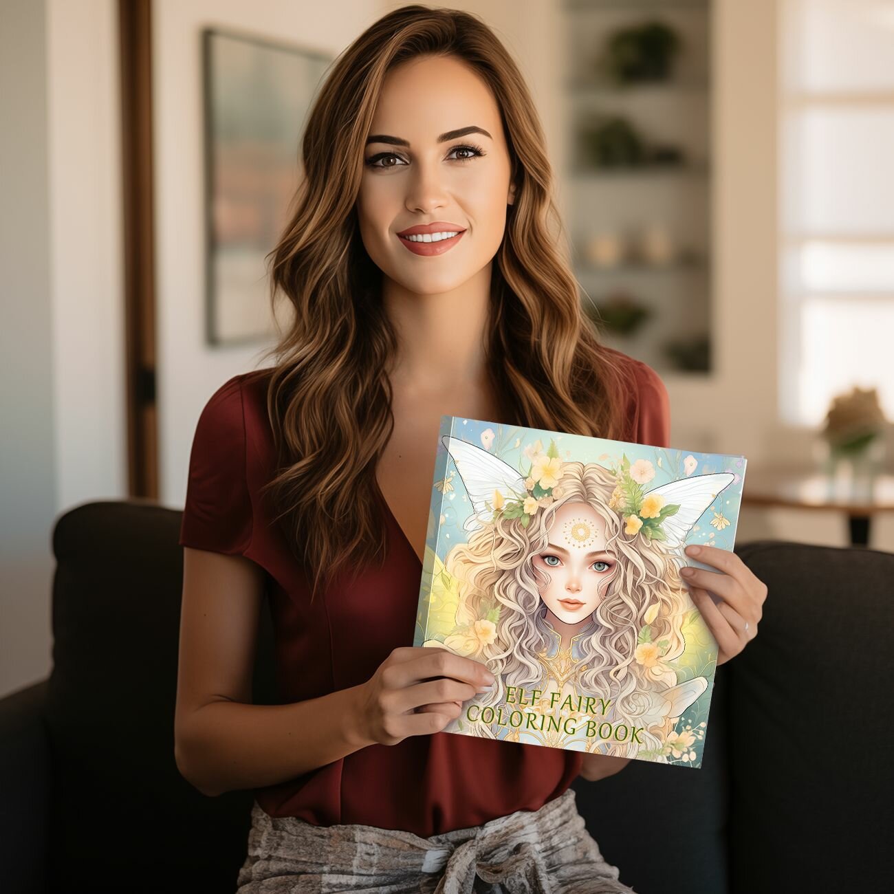 Книжка-раскраска цветочная фея, Альбом для рисования эльфы, высокое качество Книга каракулей 30 см*21 см, подходит для раскрашивания как взрослыми, так и детьми