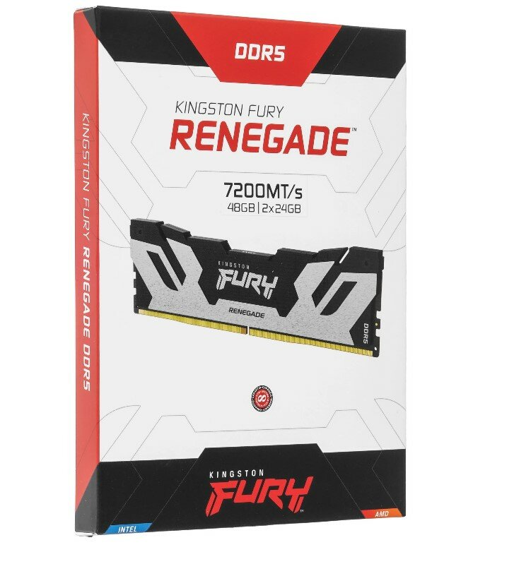 Оперативная память Kingston FURY Renegade Silver (2x24) 48GB [KF572C38RSK2-48] 48 ГБ