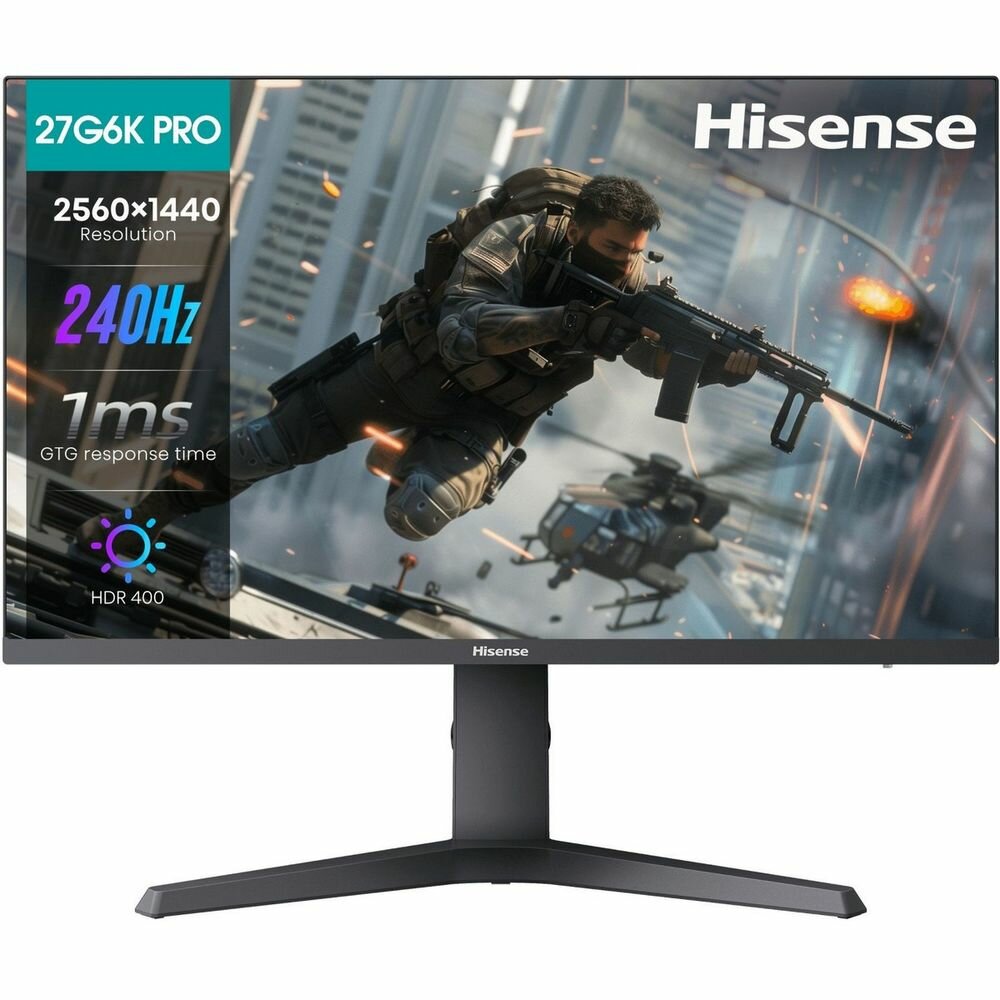 Монитор 27" Hisense 27G6K-PRO Black (IPS 2560x1440 240Hz 1ms 16:9 матовый 320cd 1000:1 2xHDMI DisplayPort)