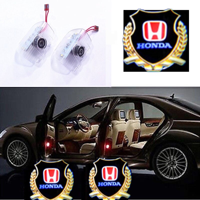 Светодиодный проектор для дверей автомобиля honda, 2 шт, желтый