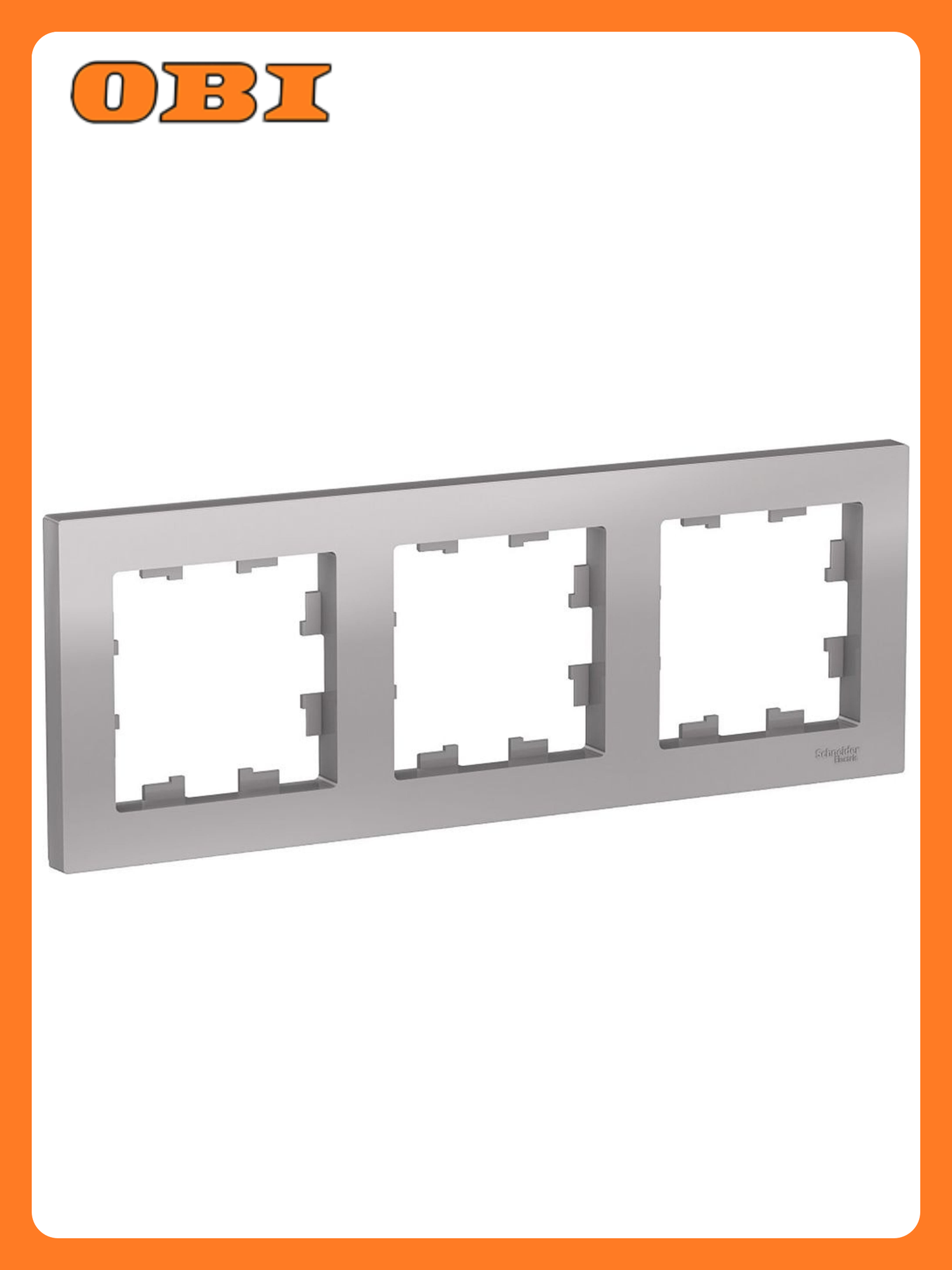 Рамка Schneider Electric AtlasDesign, 3 поста, алюминий, IP20, серебристая