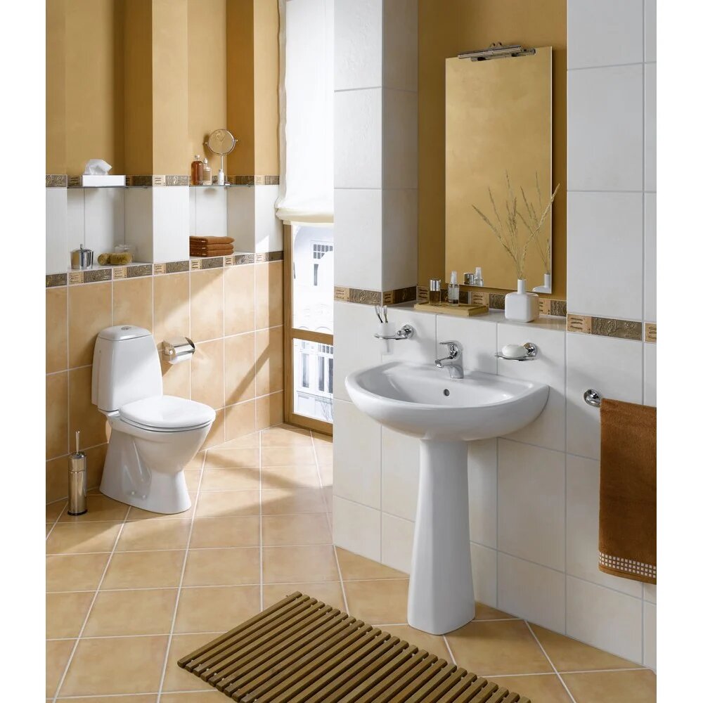 Раковина с пьедесталом Vitra Normus 9600B003-7650, санфарфор, глянцевая, белая — фото 1