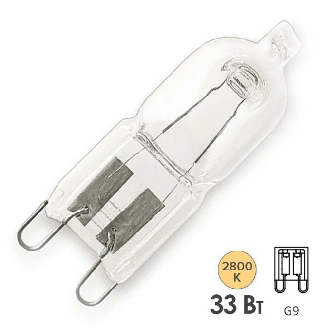 Лампа галогенная капсульная Osram 66733 33W (40W) 230V G9 460lm 4008321208668