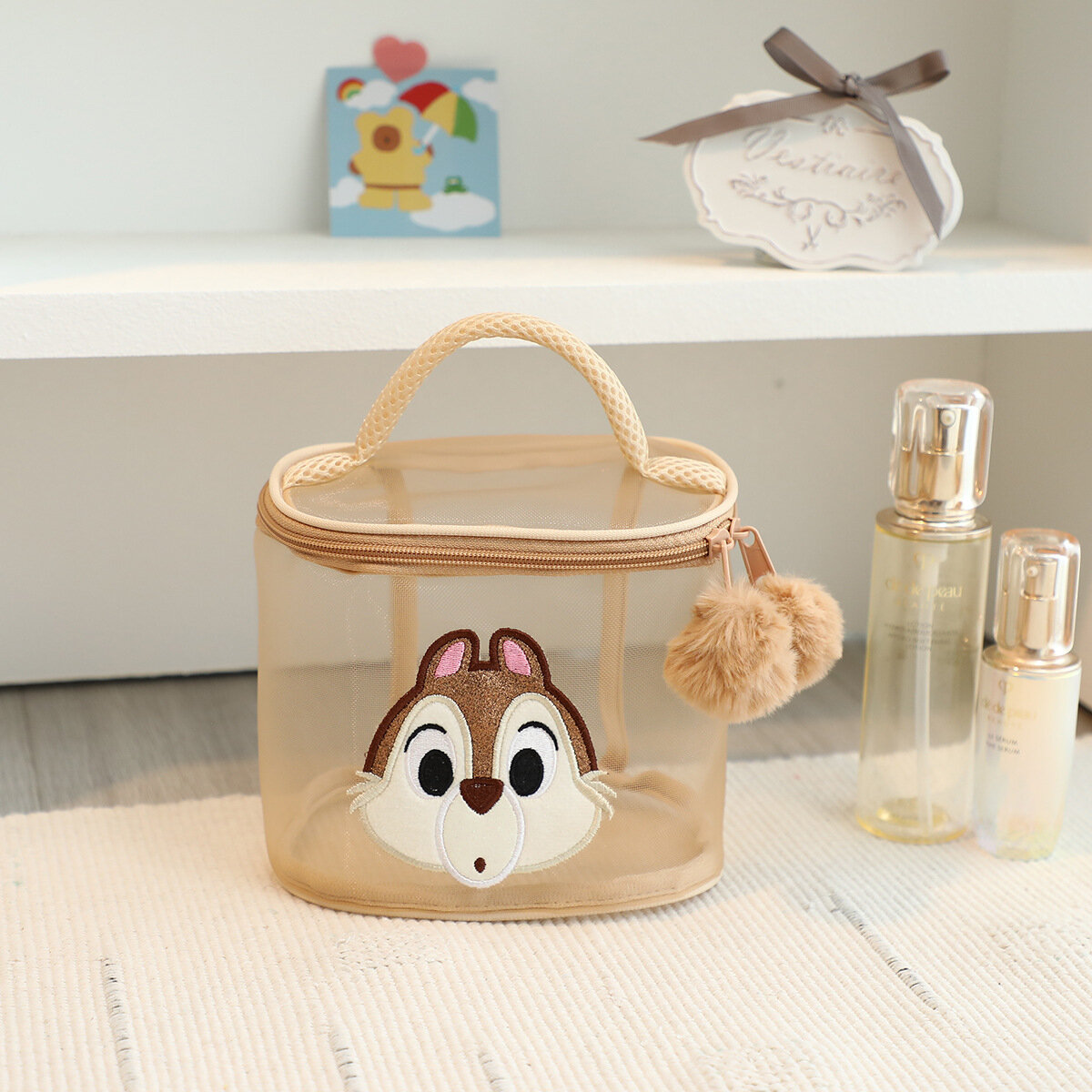 Косметичка в японском стиле с мультяшным рисунком, вместительная, портативная, очень большая, для путешествий, ручная косметичка, девичий футляр для макияжа.