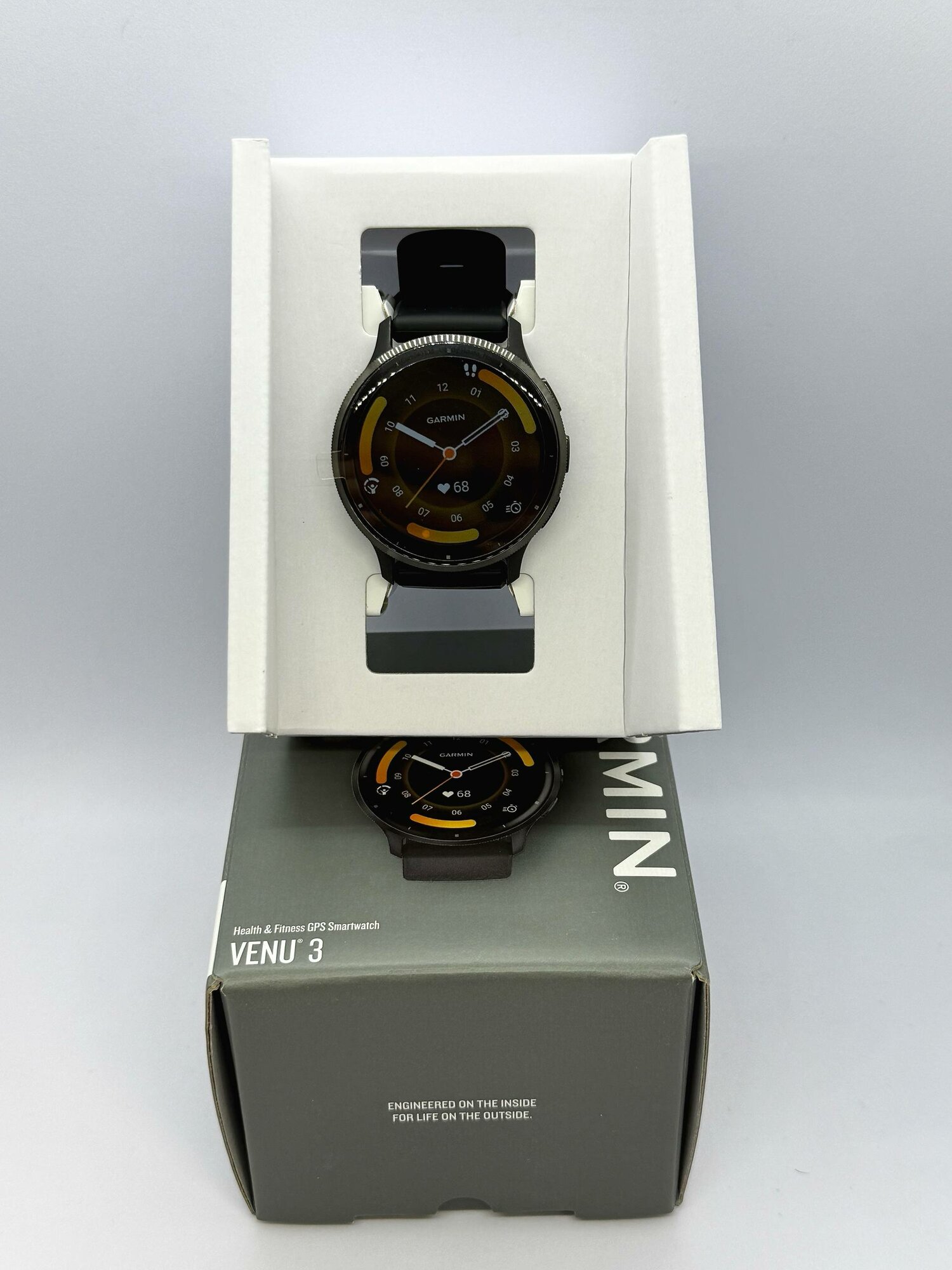 Смарт-часы Garmin Venu 3 с серым безелем, черный ремешок, 010-02784-01