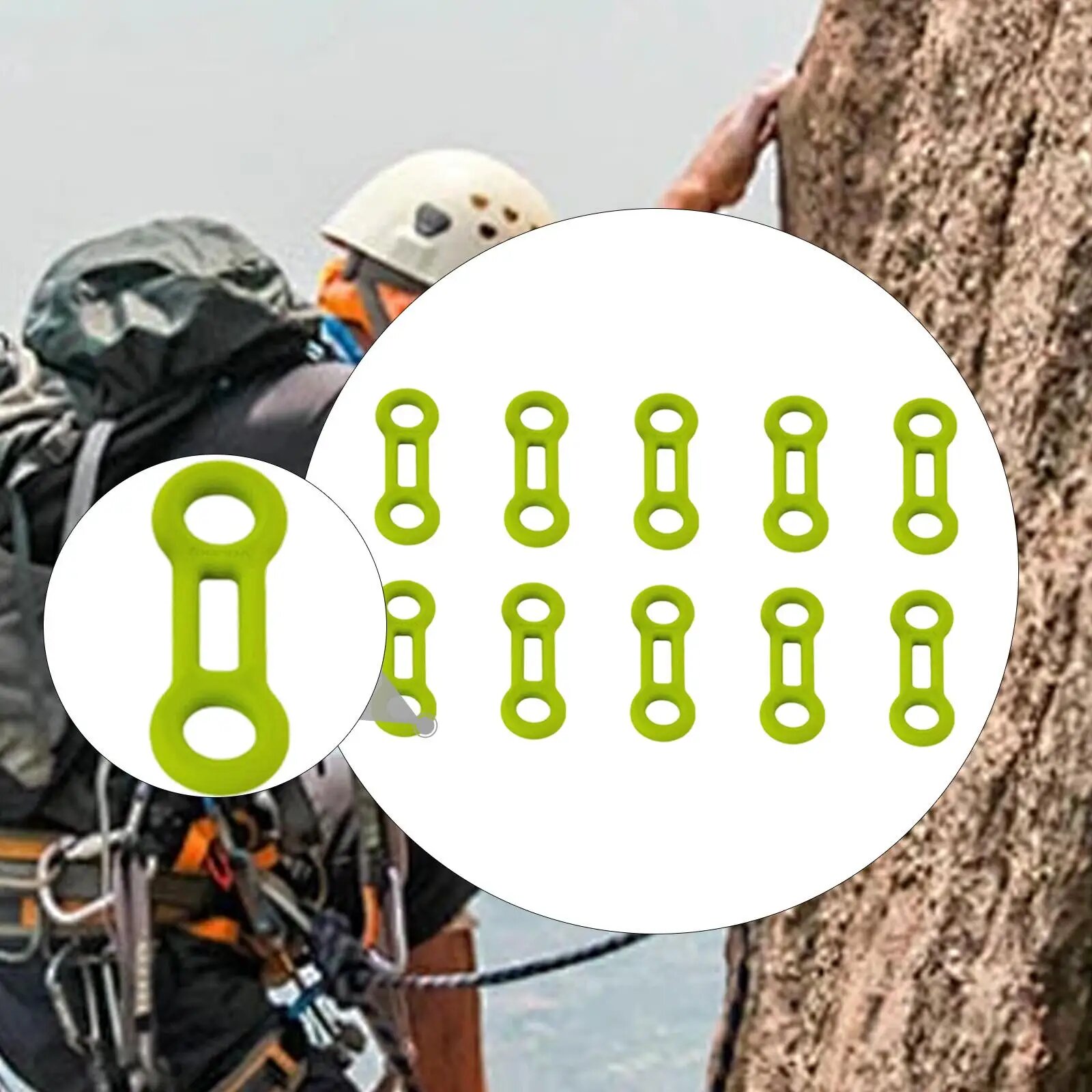 Sunnimix Силиконовые фиксаторы карабинов для скалолазания Green