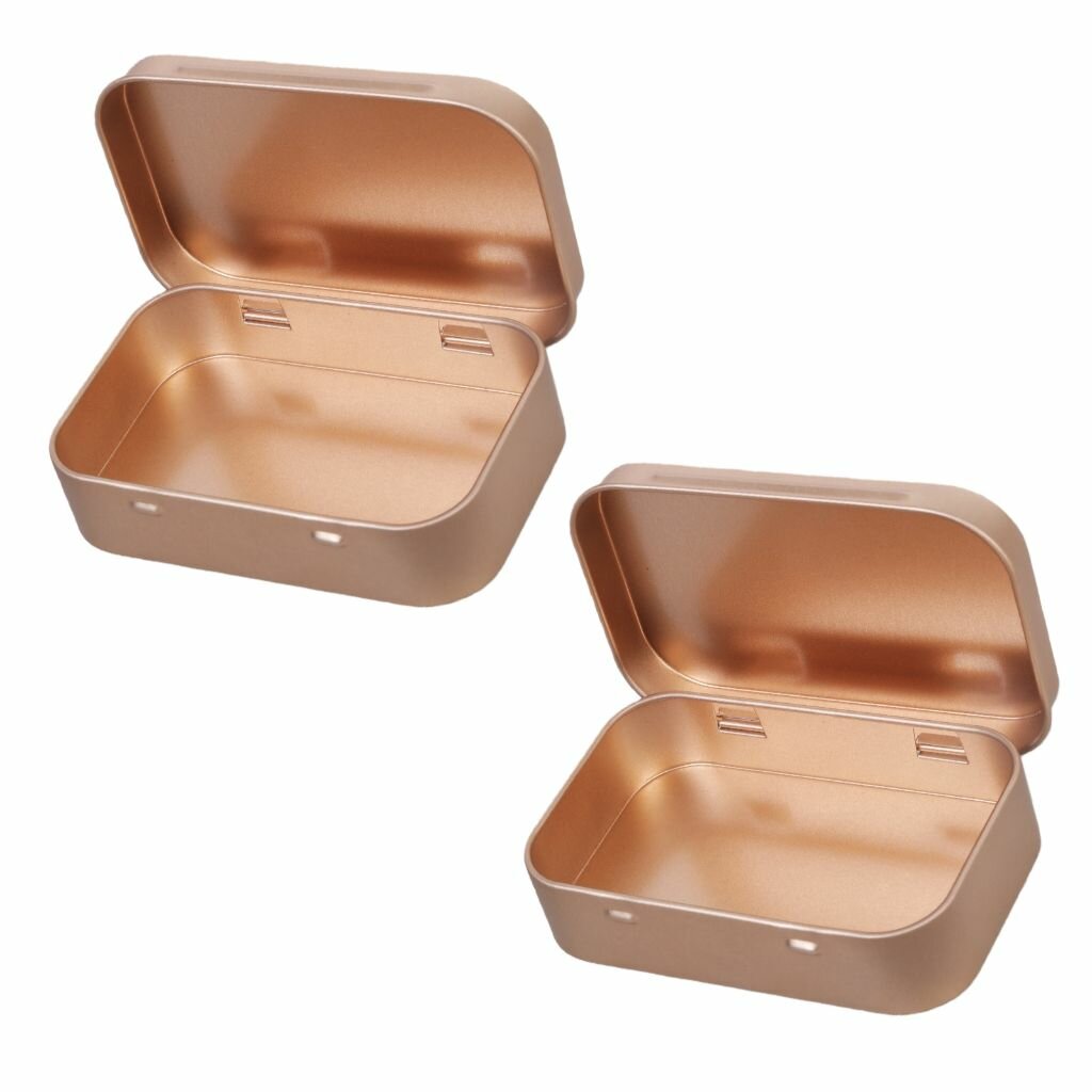 1 комплект из 2-х, железная коробка для хранения и упаковки в виде раскладушки-золото