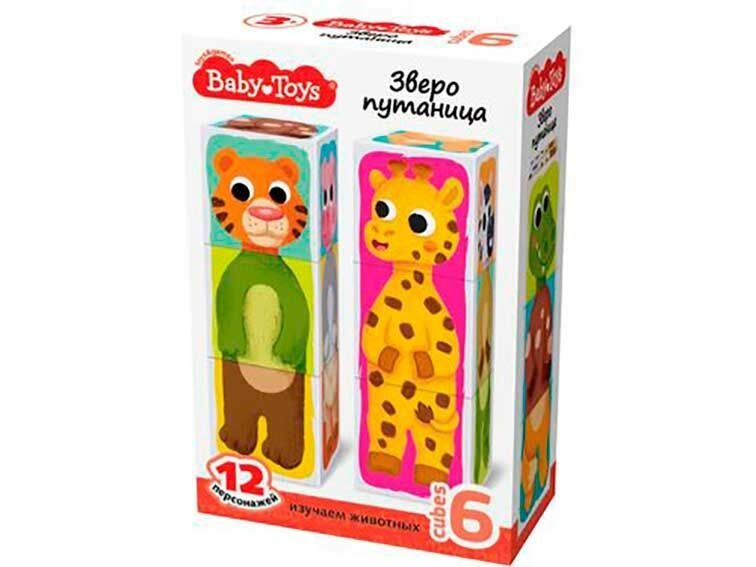 Кубики Десятое Королевство Baby Toys Зверопутаница, пластмассовые, 6 шт