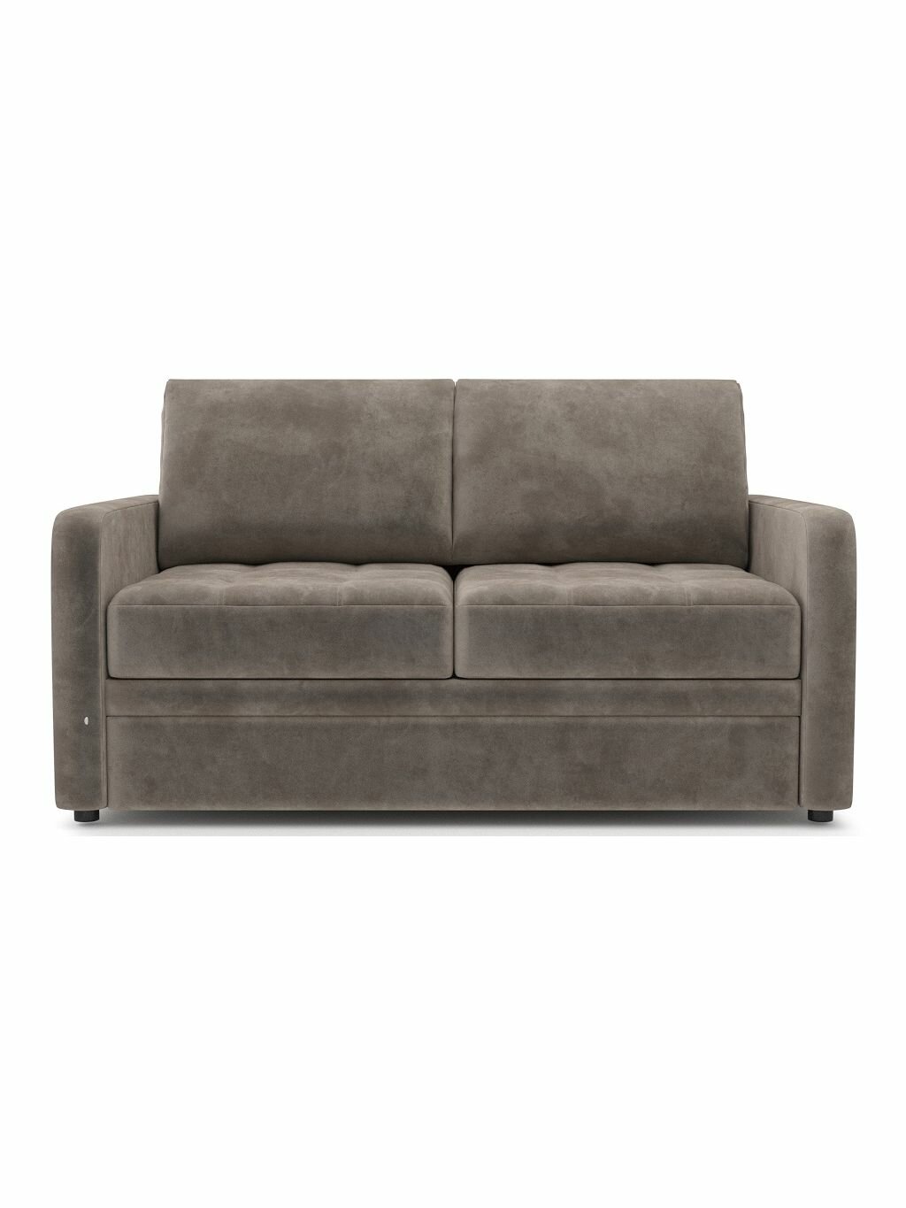 Диван-кровать раскладной PUSHE Бруно 130, велюр, коричневый Nebby 014