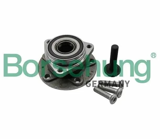 Ступица колеса Borsehung B19311 передняя в сборе, с подшипником и крепежом, Audi A3, Q2, R8, TT 13-, Skoda Karoq, Kodiaq, Octavia, Superb 12-, VW Golf 12-