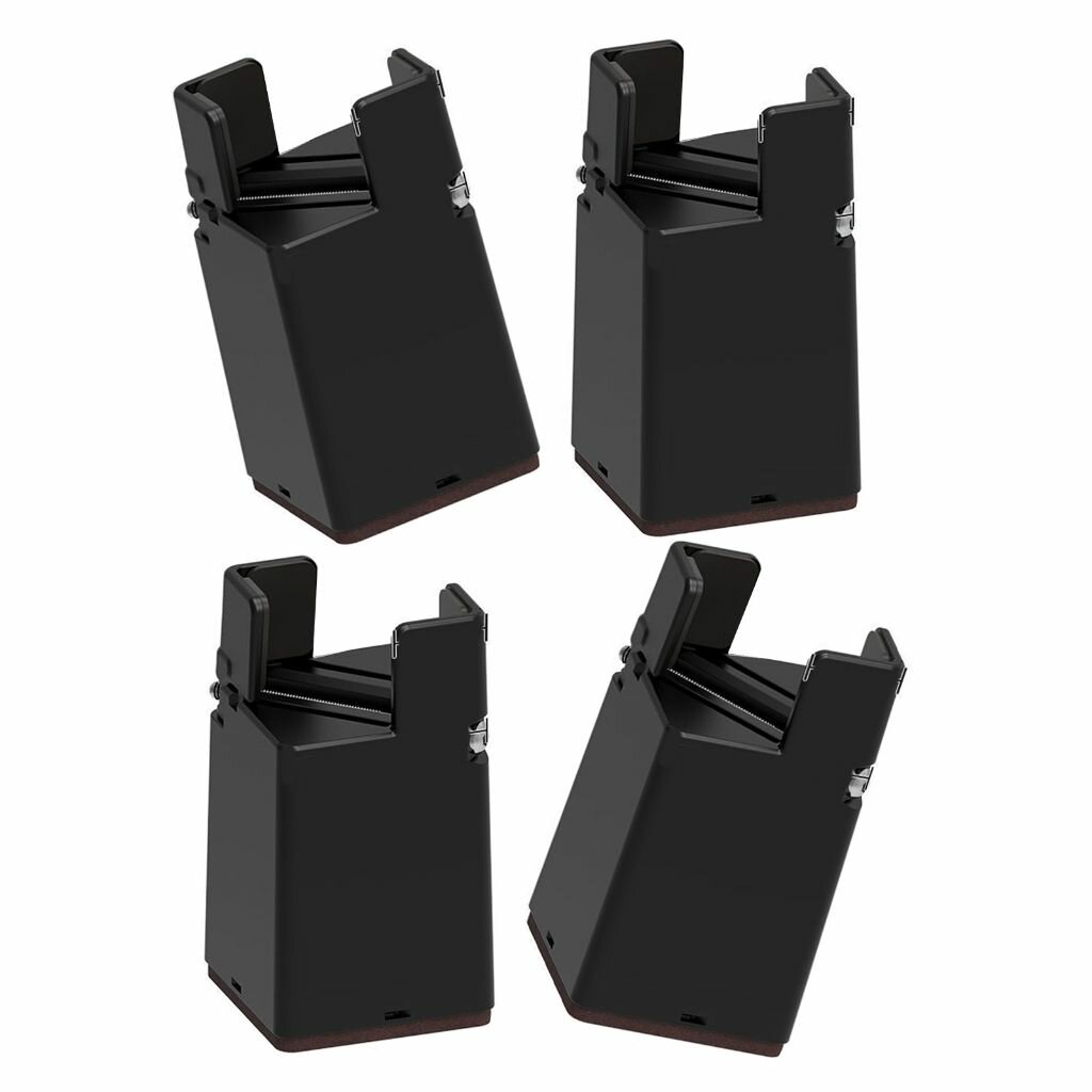 Упаковка из 4-х регулируемых мебельных накладок для ног-клипсы для ножек стула черные, расширенные