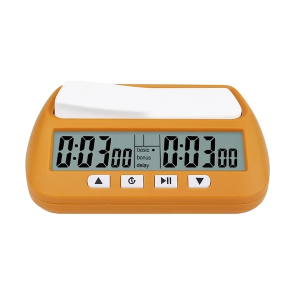 Часы для шахмат Цифровые часы для шахмат Таймер для шахмат Турнирные часы Игра в китайские шахматы, Оранжевый, 1шт, ABS, с функцией памяти, однократным или многократным обратным отсчетом, вознаграждением, ограничением хода или времени, задержкой,