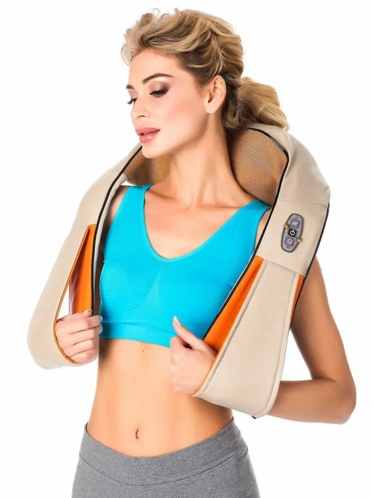 Массажер для спины, шеи и плеч BRADEX, массажная накидка "Просто космос" с подогревом