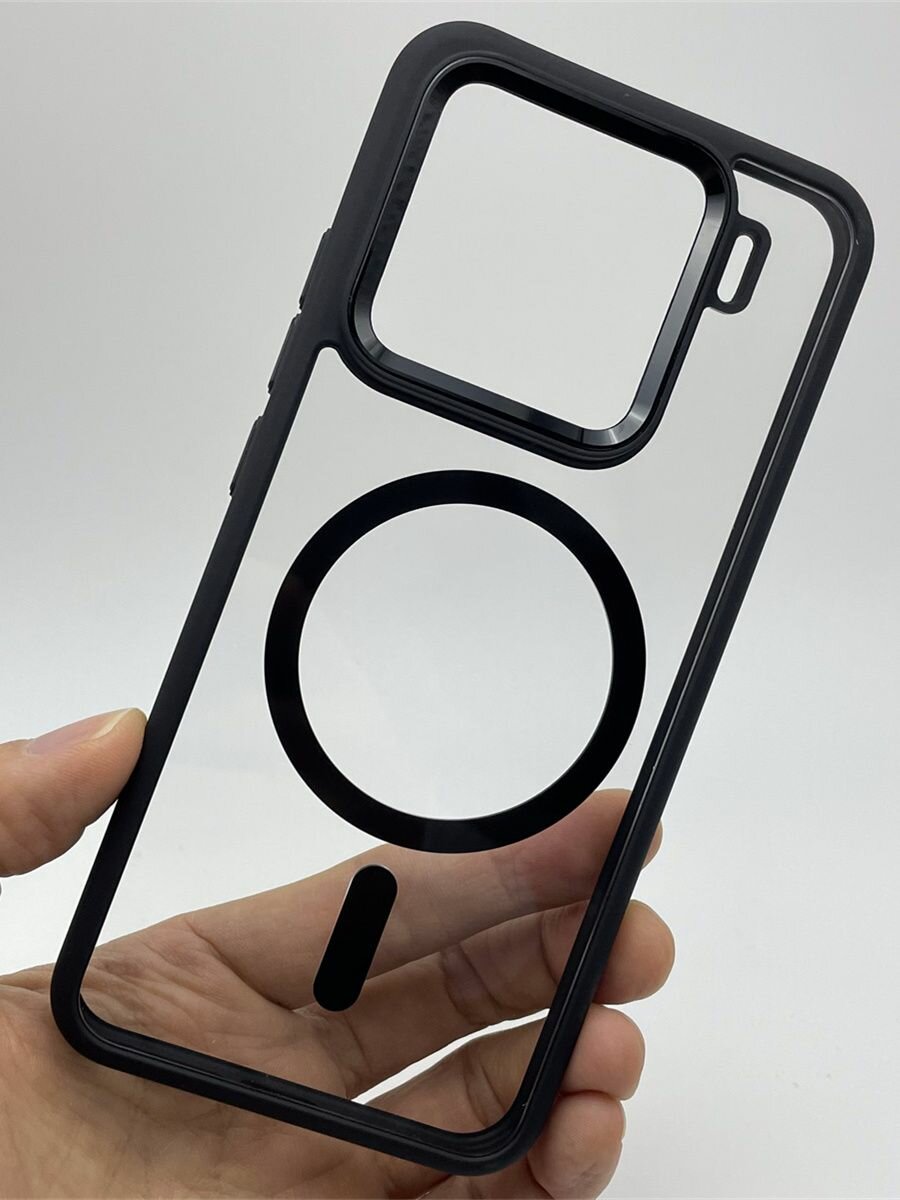 Чехол для Xiaomi15 Case чехол magsafe защитой камеры, Утолщенные мягкие края, ударопрочная защита и поддержка беспроводной зарядки MagSafe