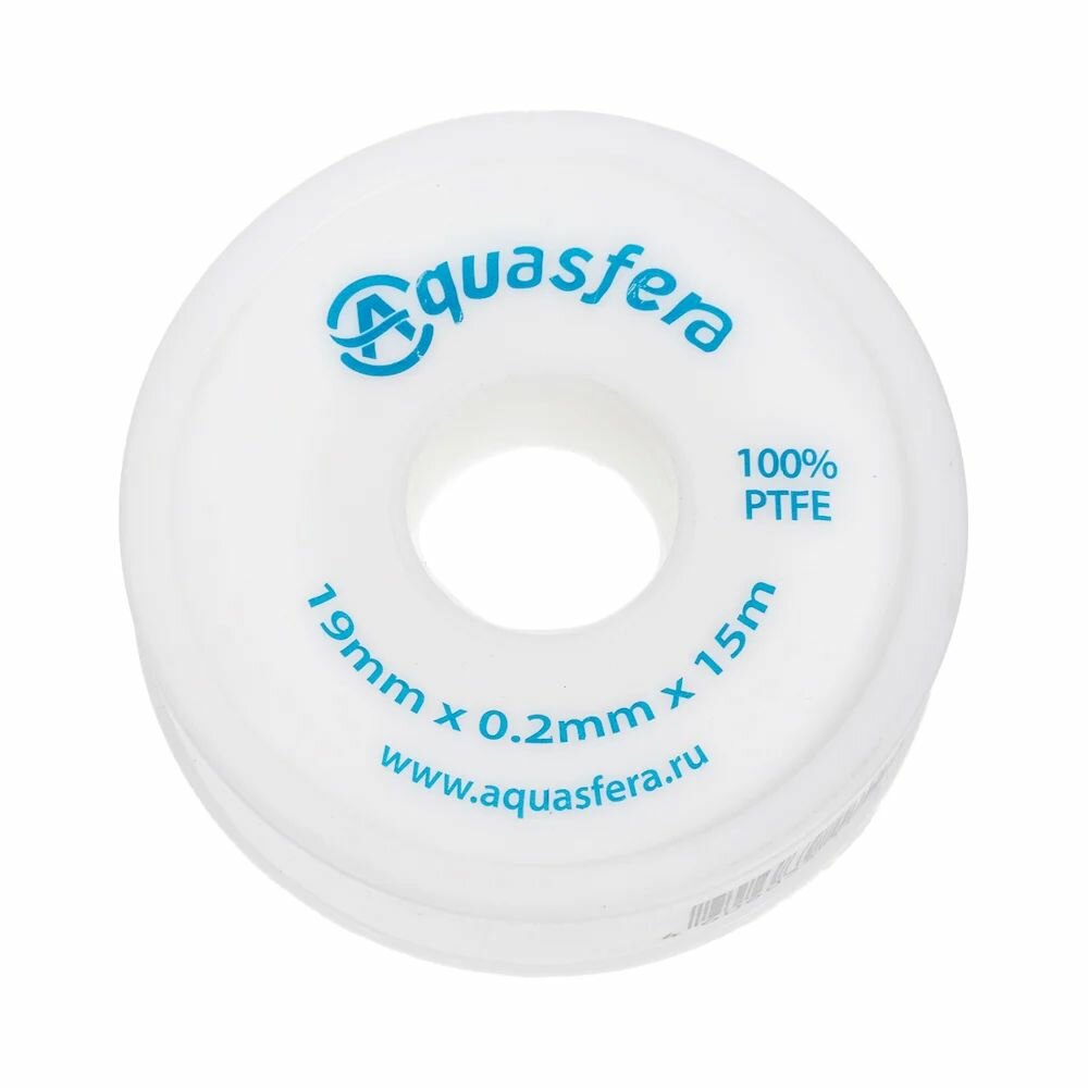 Лента Aquasfera ФУМ катушка 19мм х 0,2мм х 15м PTFE вода 6020 6020-04 008-0548