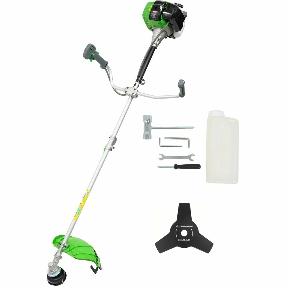 Бензиновый триммер TRUEGREEN леска/нож, 52 см, 1.88 л. с. CG-KW13-520