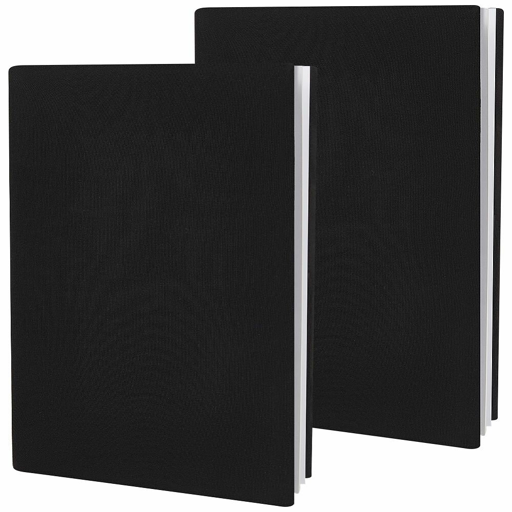 2 шт. эластичных тканевых обложек для книг, эластичные прямоугольные обложки для блокнотов, черные, 230 x 355 x 1 мм