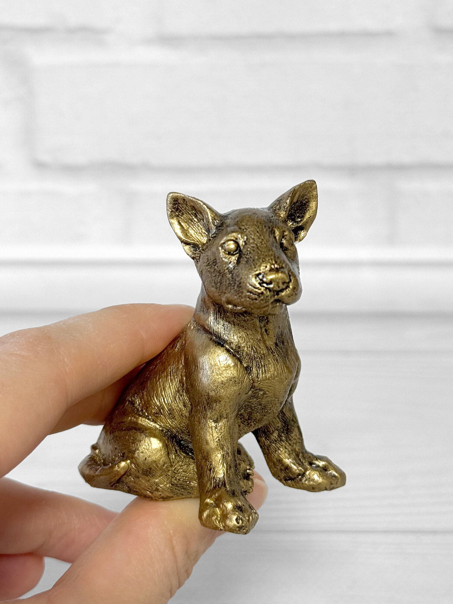 Реалистичная фигурка-статуэтка Бультерьер // Цвет черное золото