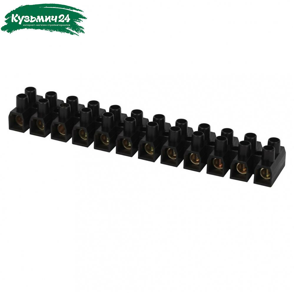 Зажим винтовой Эра NO-225-517 изолированный, ЗВИ-нг 80А 6.0-35 кв. мм, 12 пар, чёрный