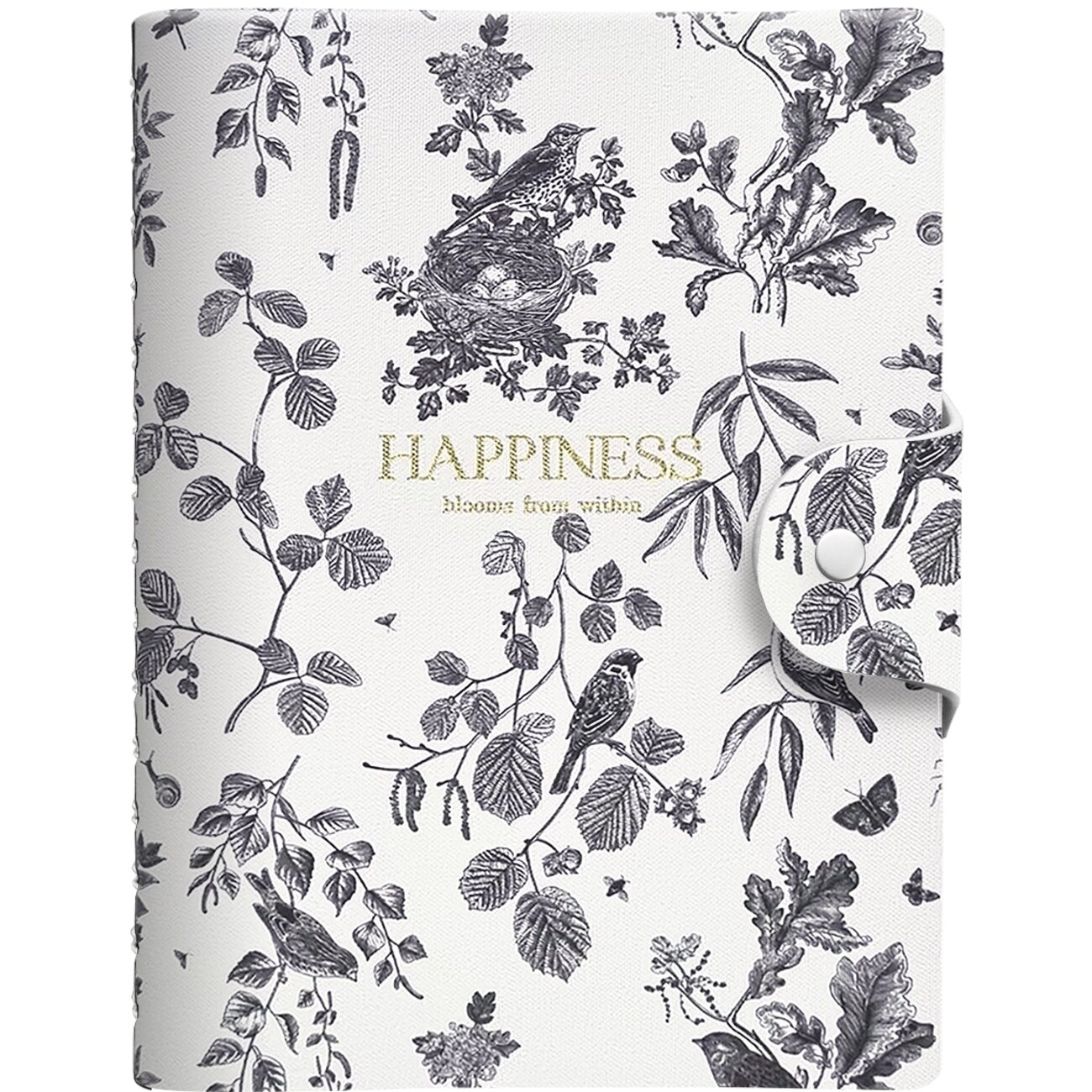 Бизнес-тетрадь, Infolio, 140х200 мм, 192 стр, мягкий переплет, полускрытая спираль, клетка, Happiness, black