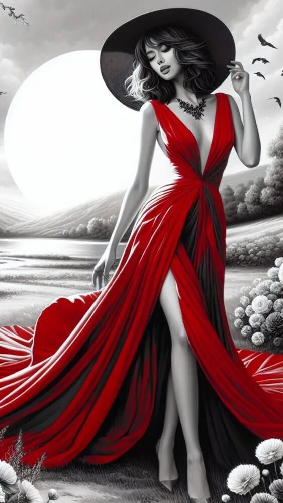 Алмазная Мозаика "Девушка В Шляпе" 40х50 Алмазная Вышивка/Живопись Стразами, Полная Экспозиция