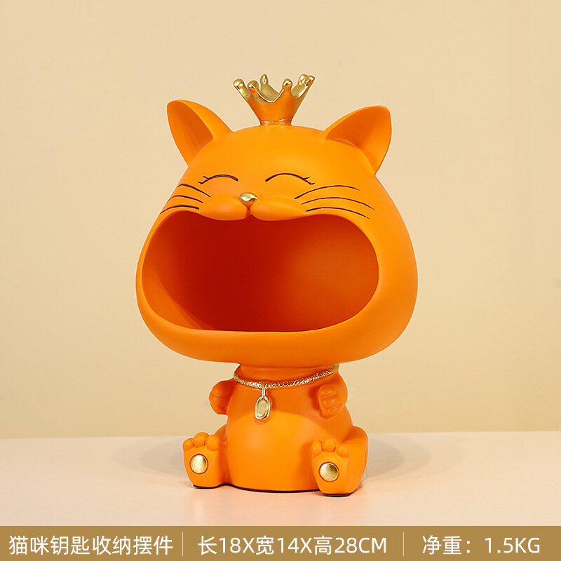 Большой креативный ключница, украшение в виде кошки с большим ртом, современное простое украшение для входа в дом, практичный подарок на свадьбу