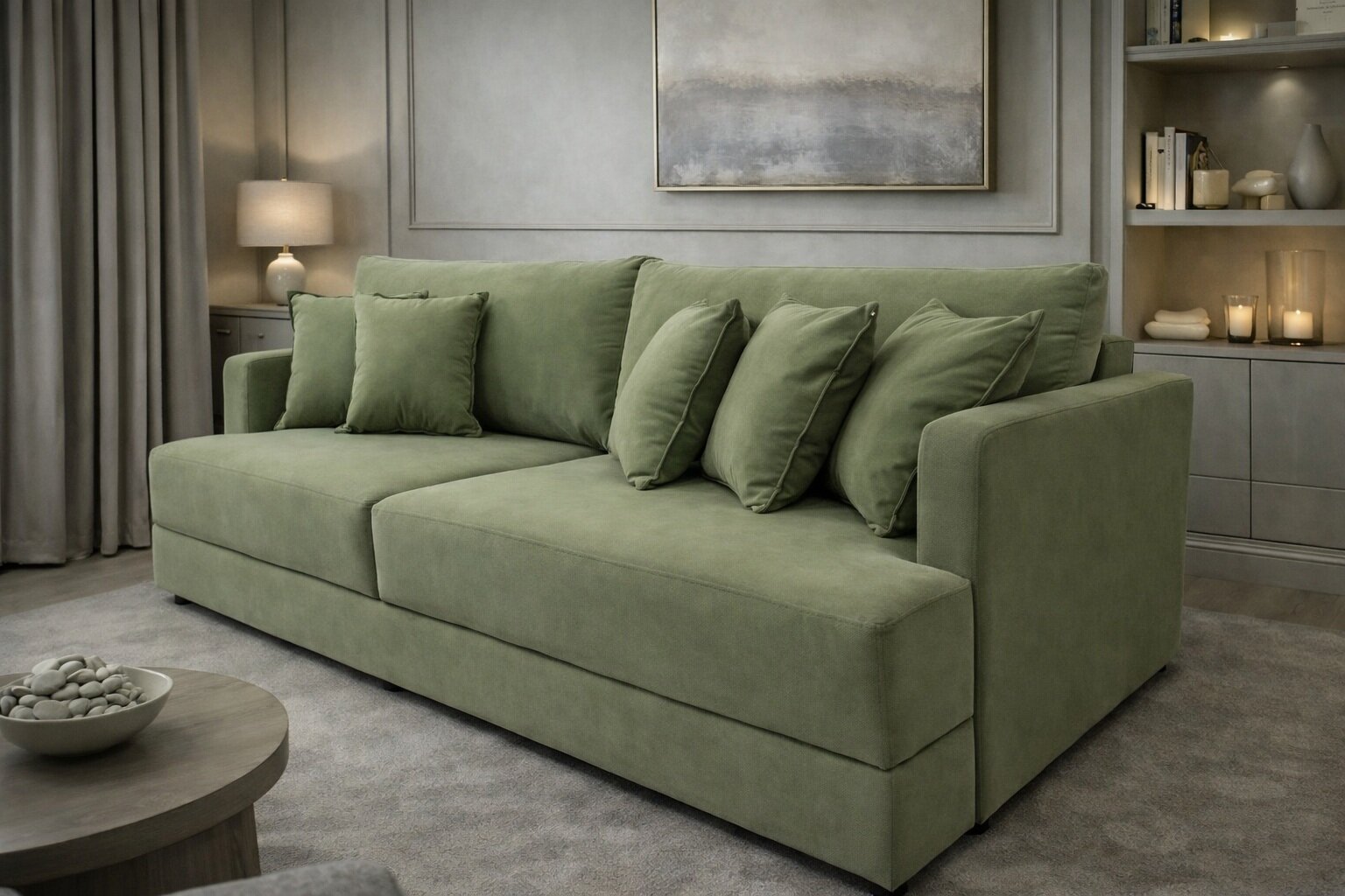 Диван еврокнижка Сиена с 5 декоративными подушками, Velutto 69