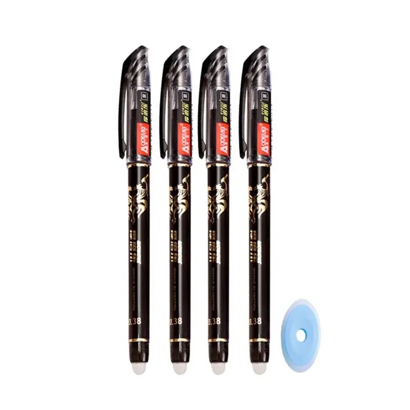 Набор стираемых гелевых ручек 0,5 мм, шариковая ручка с тонкой точкой, синяя каваи для письма, милые корейские канцелярские принадлежности, офисные школьные принадлежности