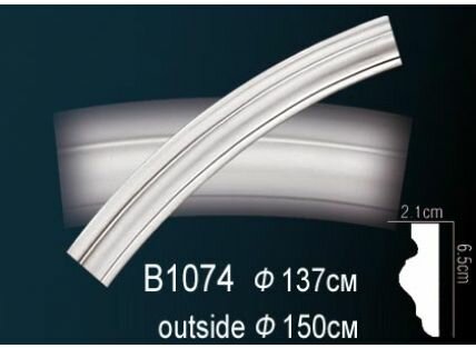 Молдинг Круговой Perfect B1074 Д150xШ2.1xВ6.5 см /Перфект.
