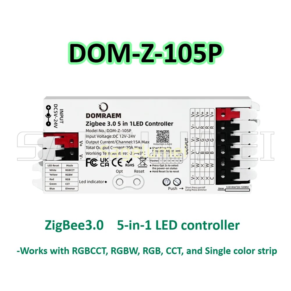 DOMRAEM ZigBee 3.0 RGB CCT контроллер DOM-Z-105P