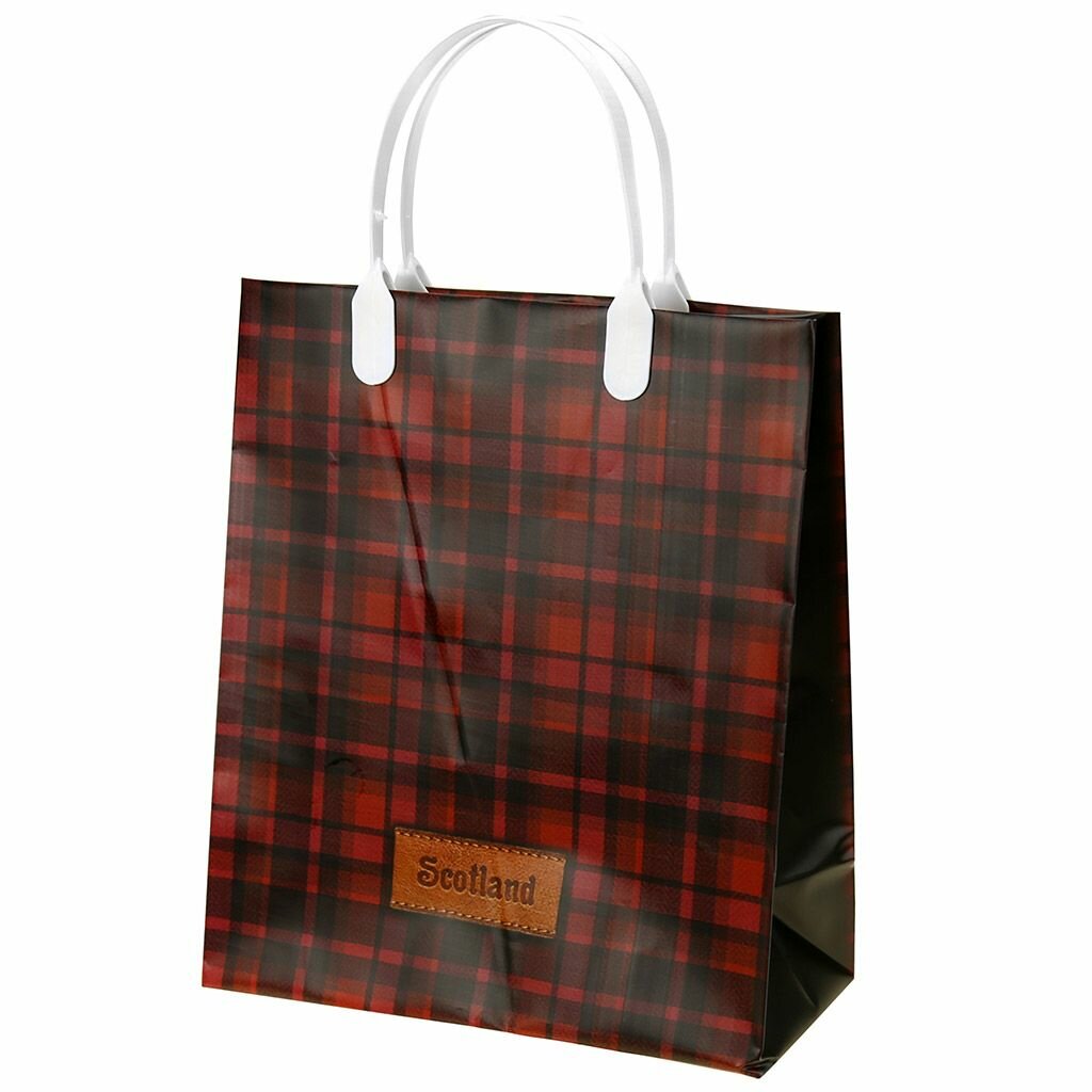 Пакет подарочный Домашняя Мода мягкий пластик с пластиковой ручкой, 23х27 см, "Шотландия", 150 мкм, ламинированный