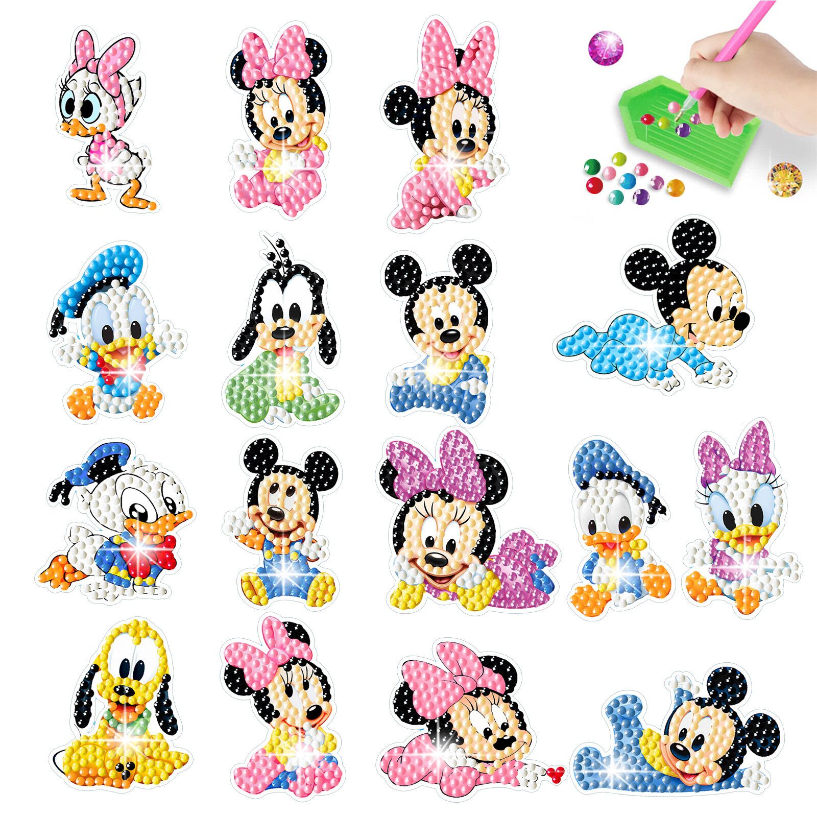 Детские наклейки из алмазов для самодельного изготовления, тренировка концентрации, бесплатные наклейки, инструменты в комплект