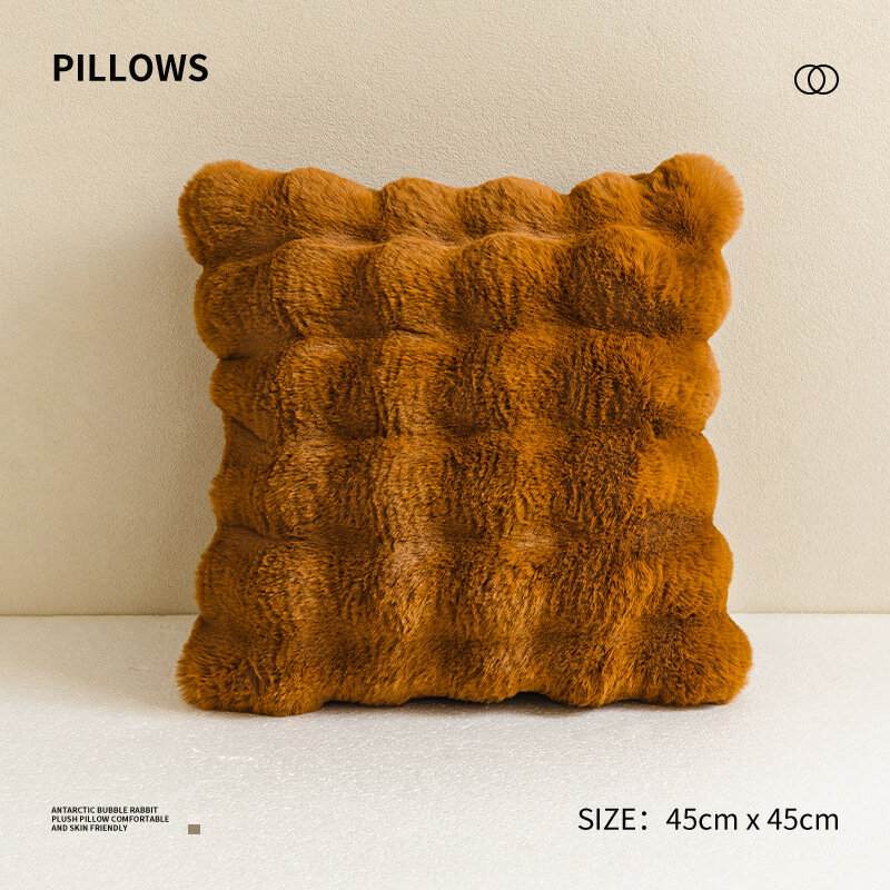 Премиальная подушка для дивана из кроличьего меха для гостиной, утолщенная подушка для дивана на осень и зиму, подушка для спинки, декор для эркера