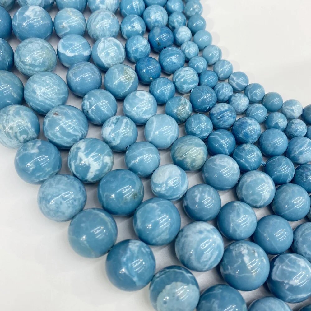 Бусины из натурального камня 10 12 14 мм 10mm 38pcs, China Larimar