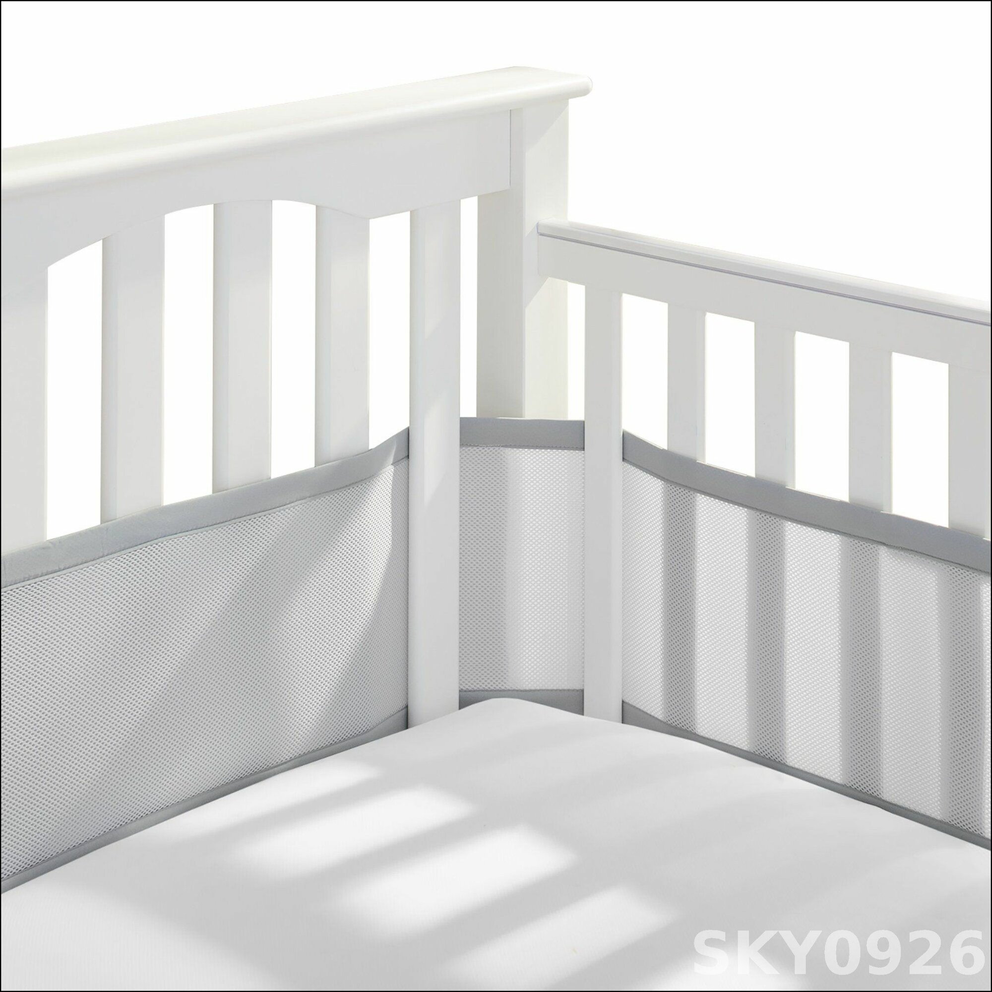 Бампер для детской кроватки, Бампер для детской кроватки, Подкладка из 3D-сетки, препятствующая воздушному потоку,