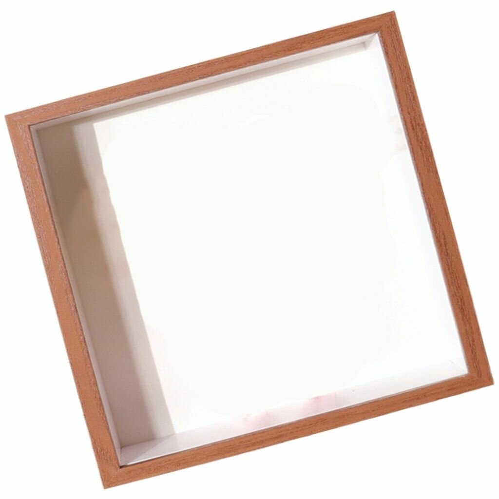 Объемная полая фоторамка из сухих цветов-орехового цвета-квадратная 8-дюймовая рамка с углублением 3 см