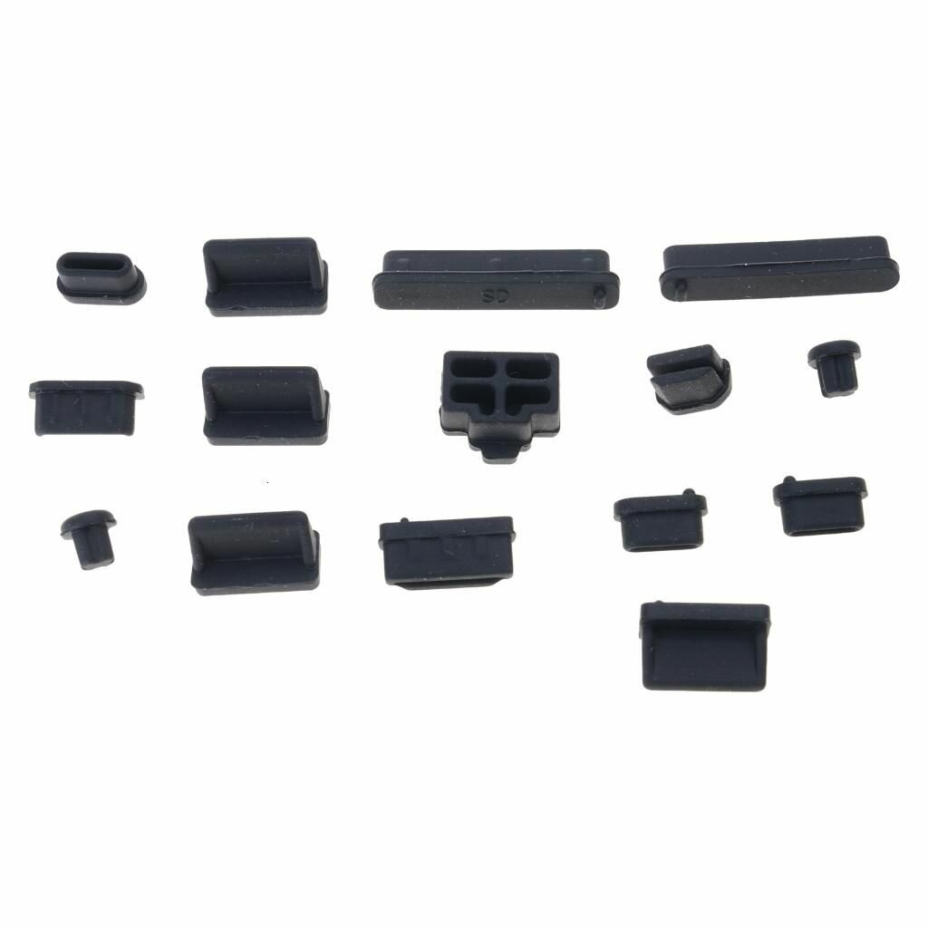 Заглушки для портов USB Type-C, HDMI, RJ45, Черный