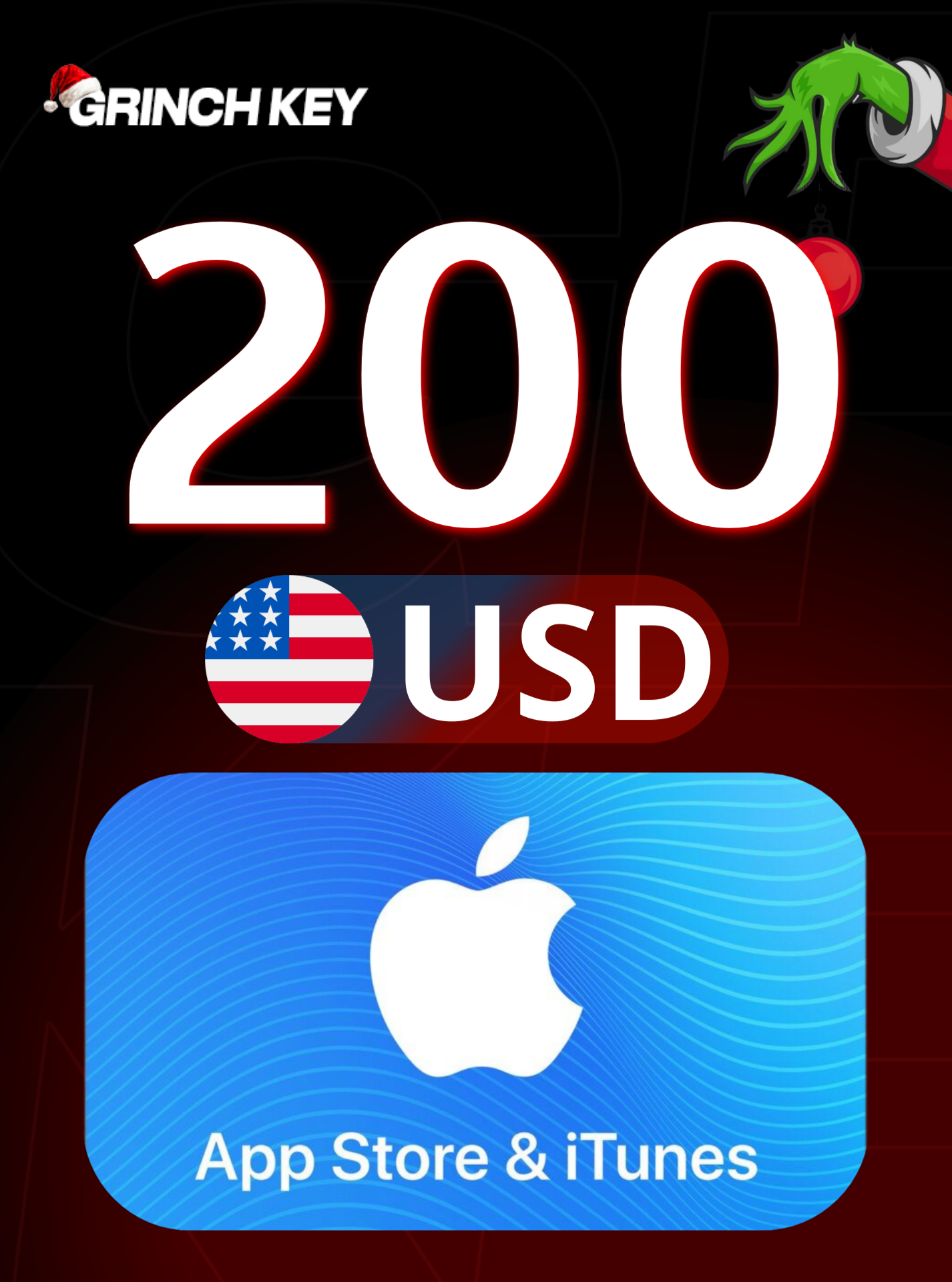 Подарочная карта Apple | Пополнение App Store&iTunes (Apple ID) | Apple Gift Card на 200$