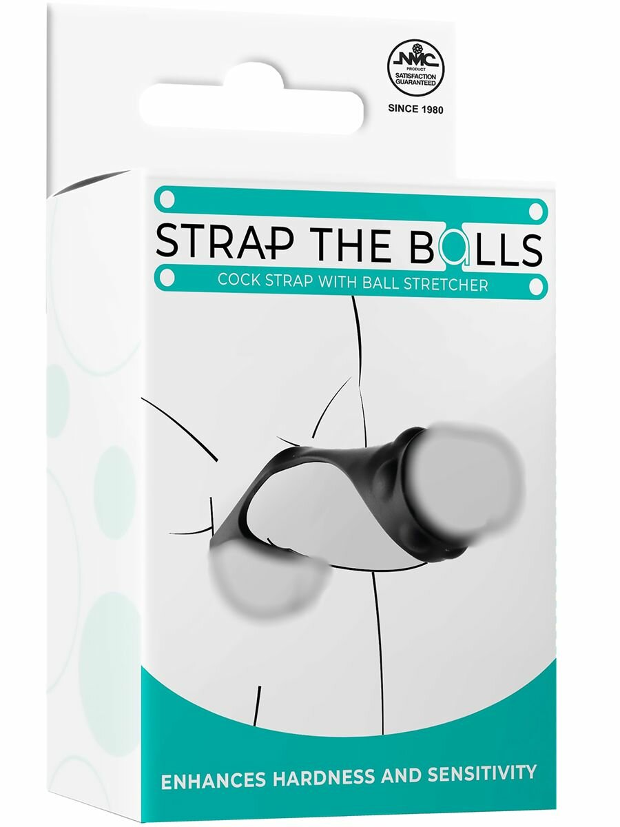 Двойное эластичное силиконое эрекционное кольцо для пениса и мошонки "Silicone Cock Strap With Ball Stretcher Black" 8.9см