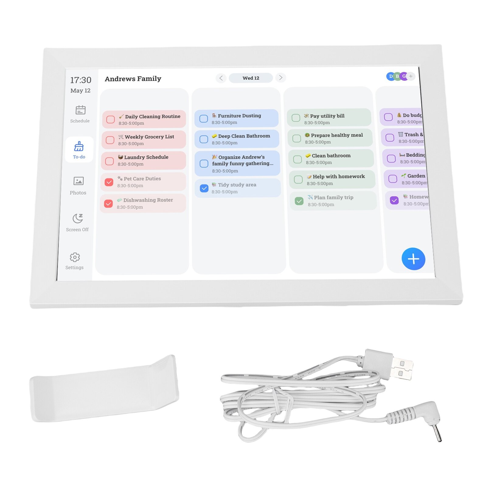 10,1-Дюймовый Цифровой Календарь Семейный Планировщик График Работы По Дому Интерактивный Сенсорный Экран Электронный Семейный Календарь Цифровая Фоторамка