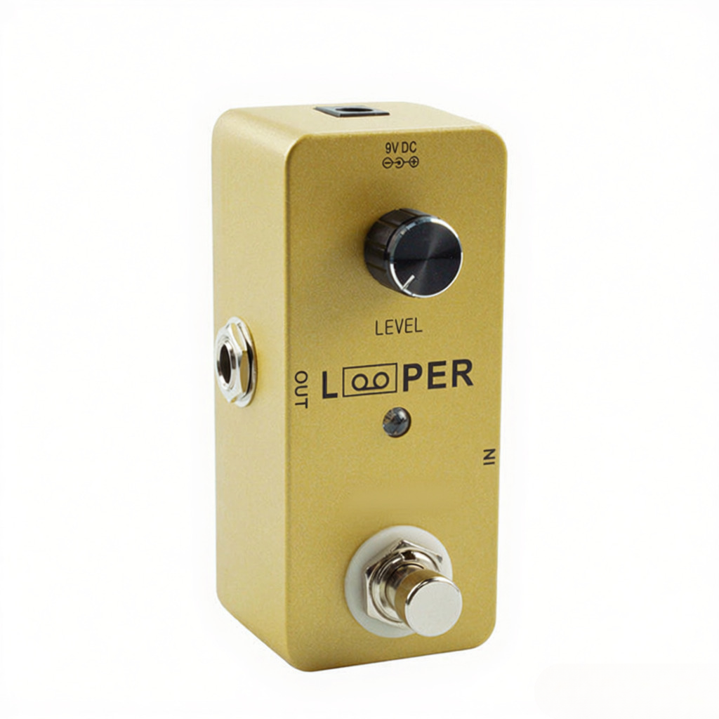 Looper Effect Pedal для гитары и баса с бесконечными overdubs, 5 минутами времени петли, USB-интерфейсом, черно-серым цветом, размером 8.8*3.8*3.4cm, весом 214g, входом 1/4" Mono, выходом 1/4" Mono, питанием 9V DC, Micro-B USB