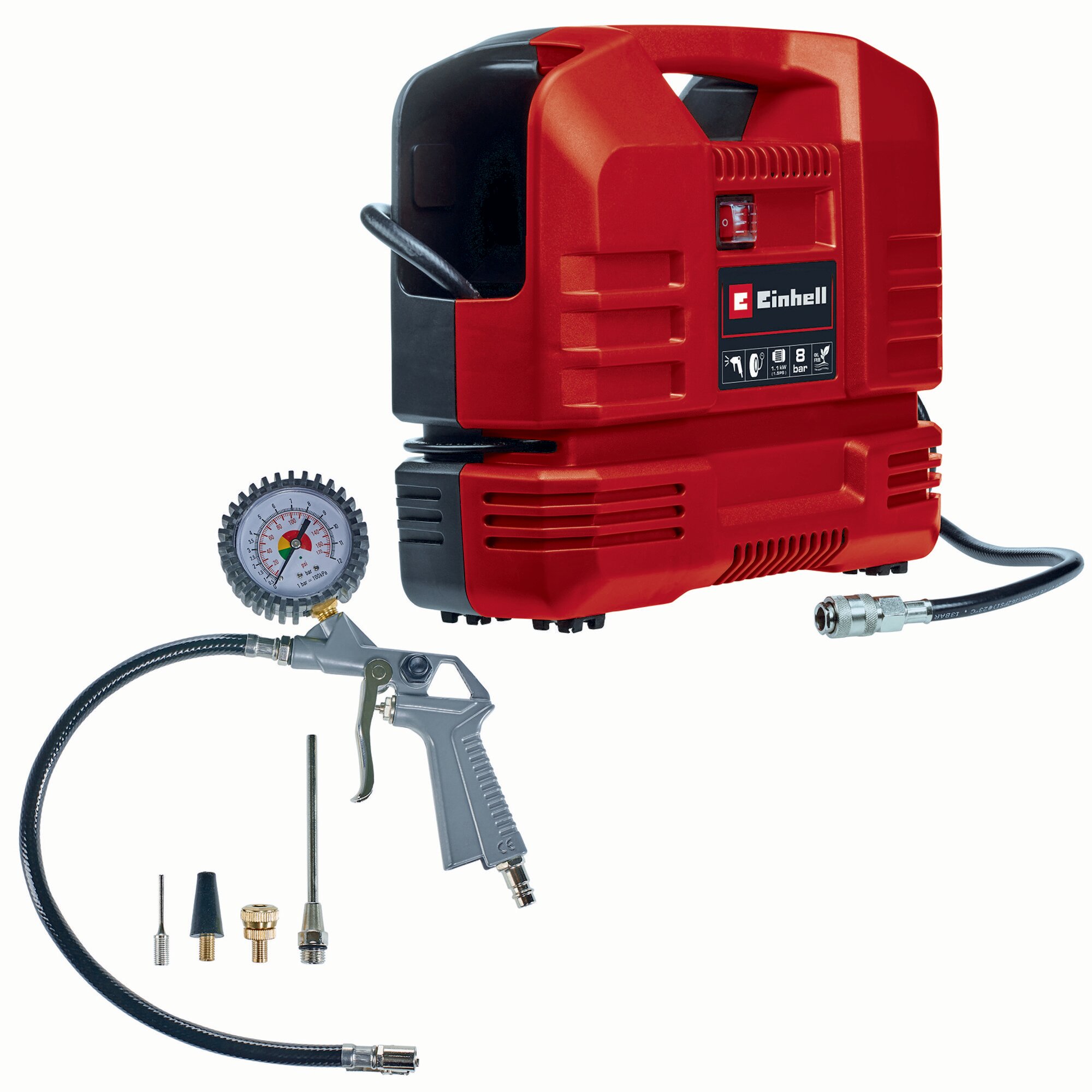 Компрессор Einhell TC-AC 190 OF Set, 1100 Вт, 165 л/мин