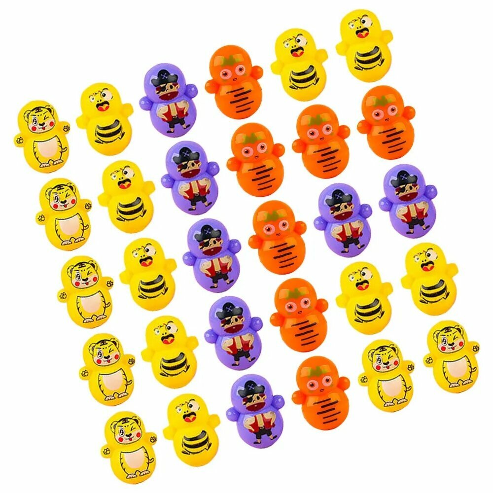 Пластиковые Мини-Неваляшки, Мультяшная Форма, 50 Штук, Яркие Цвета, Для Детей, Развитие Координации Руки-Глаза