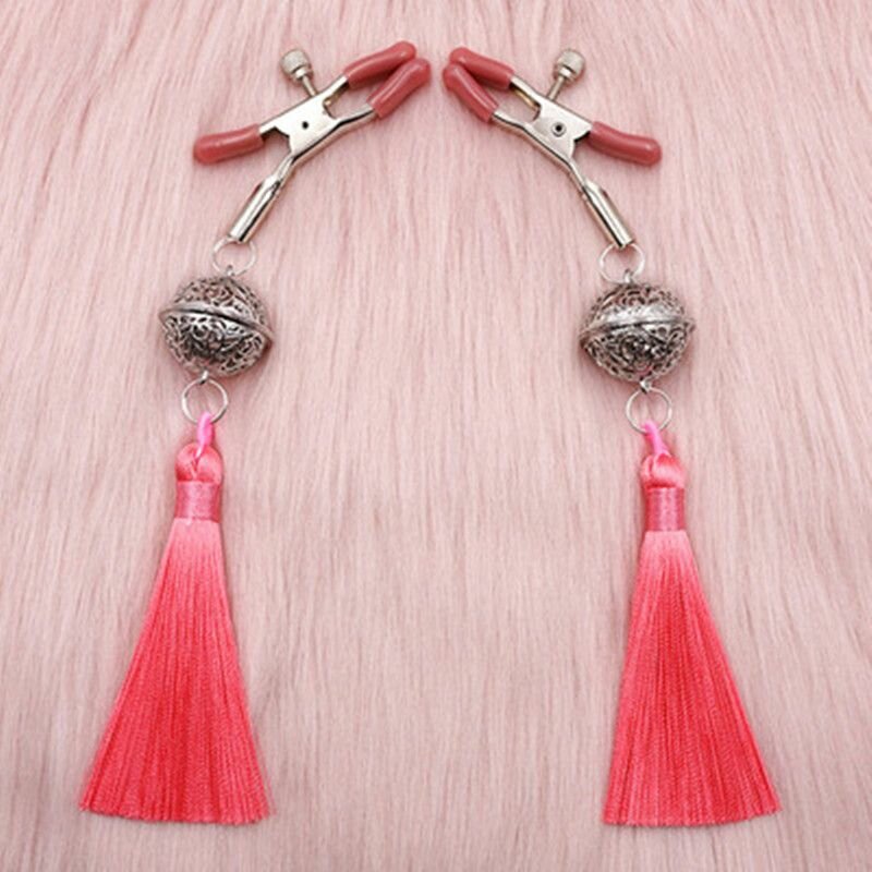 Клещи для сосков с кисточками для женщин, милые стимуляторы сосков, задний камера, колокольчик, анальный плаг, бусины, бантик