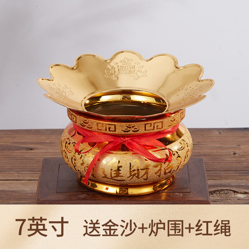 Керамическая позолоченная курильница для домашнего использования, для поклонения Гуаньинь и Богу богатства, большая курильница с Сутрой Сердца, оптом.