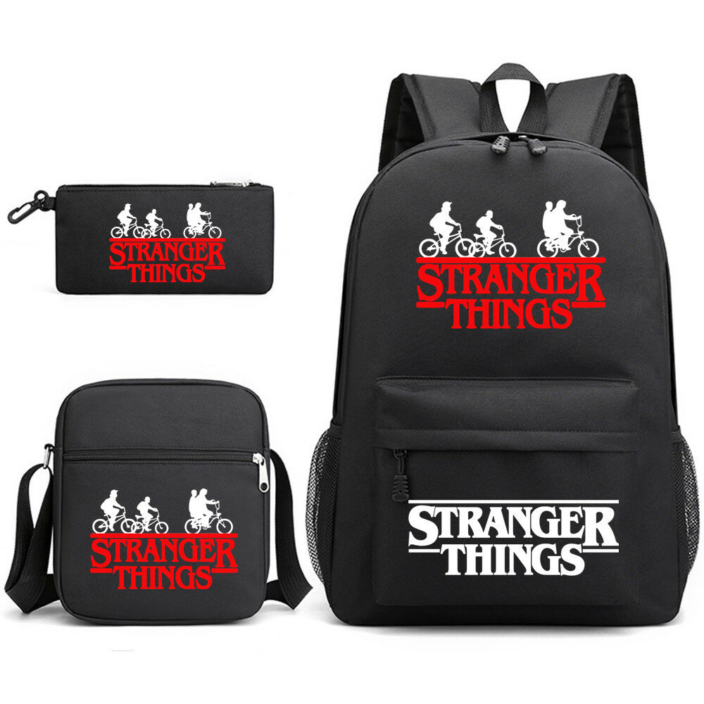 Набор Рюкзак Странные Истории(Stranger Things) Оксин 420D + Пенал + Мессенджер, Для Подростков, 5 Цветов, На Заказ