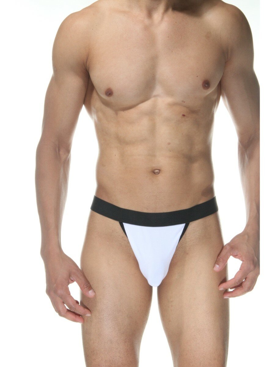 Мужские трусы стринги белые Don Moris DM102137 полиэстр/эластан M (46)