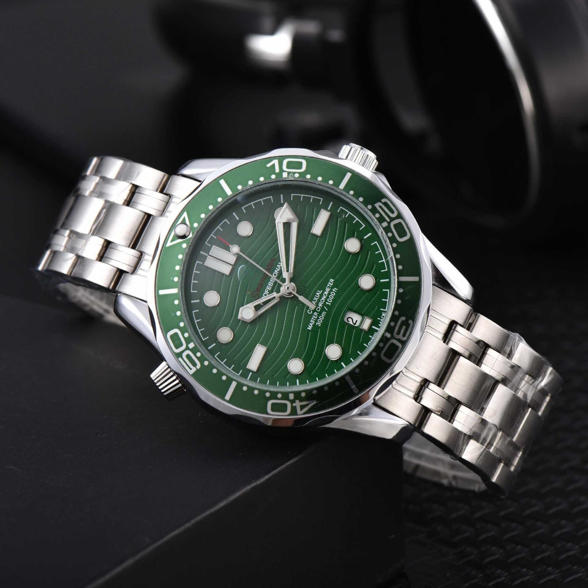 Часы Oujia Haima 300m для дайвинга с люминесцентным циферблатом, прозрачный корпус, стальной браслет, автоматические механические мужские часы, дропшиппинг